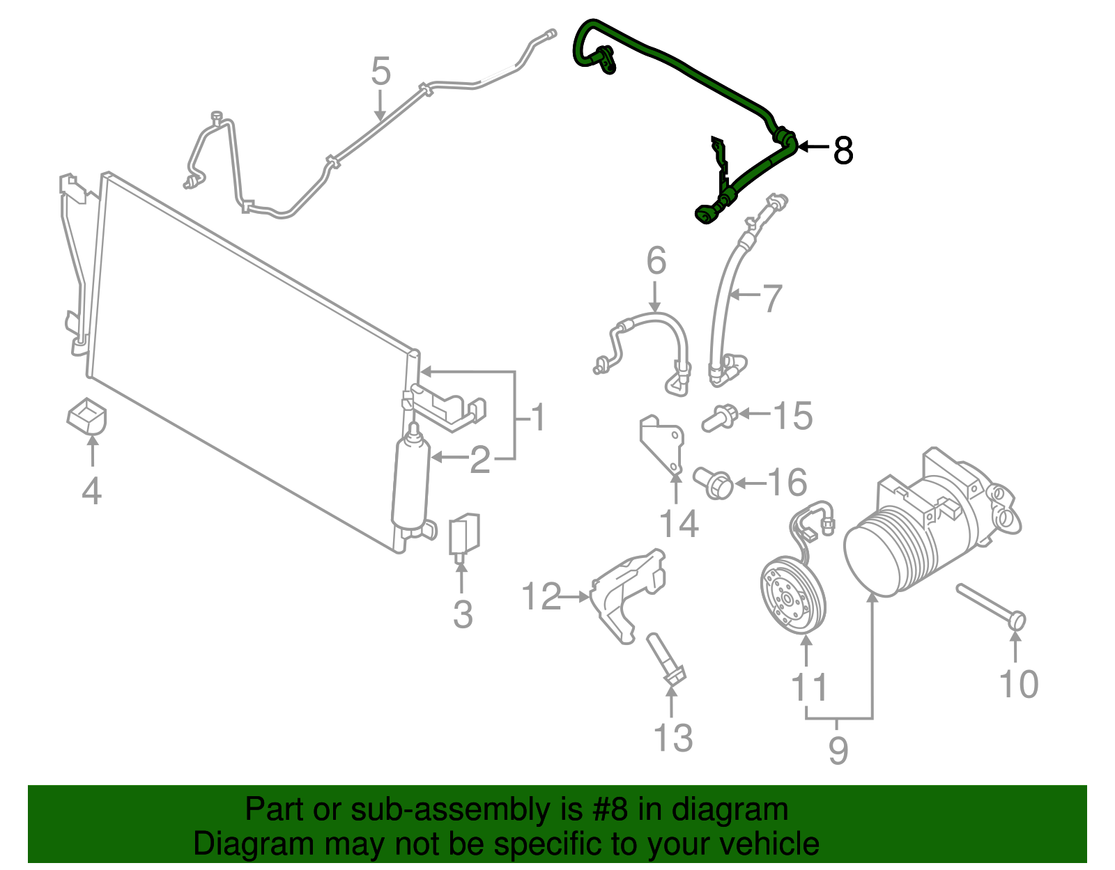 2016-2019 Nissan TITAN XD Rear AC Tube 92450-EZ40A | My Nissan Part