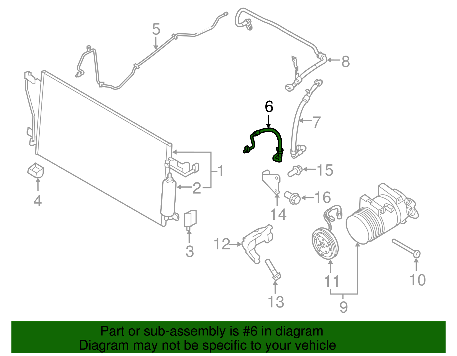 2016-2019 Nissan TITAN XD A/C Refrigerant Discharge Hose 92490-EZ40A ...