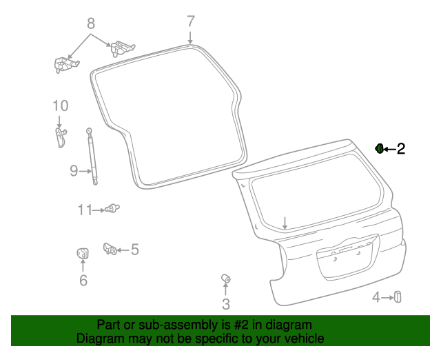 2000-2013 Toyota Lift Gate Bumper 90541-11006 | Toyota Parts Center