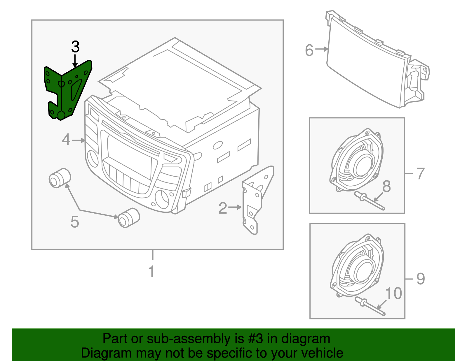 96165-1R100 - Radio Bracket 2012-2014 Hyundai Accent | AutoNation Parts