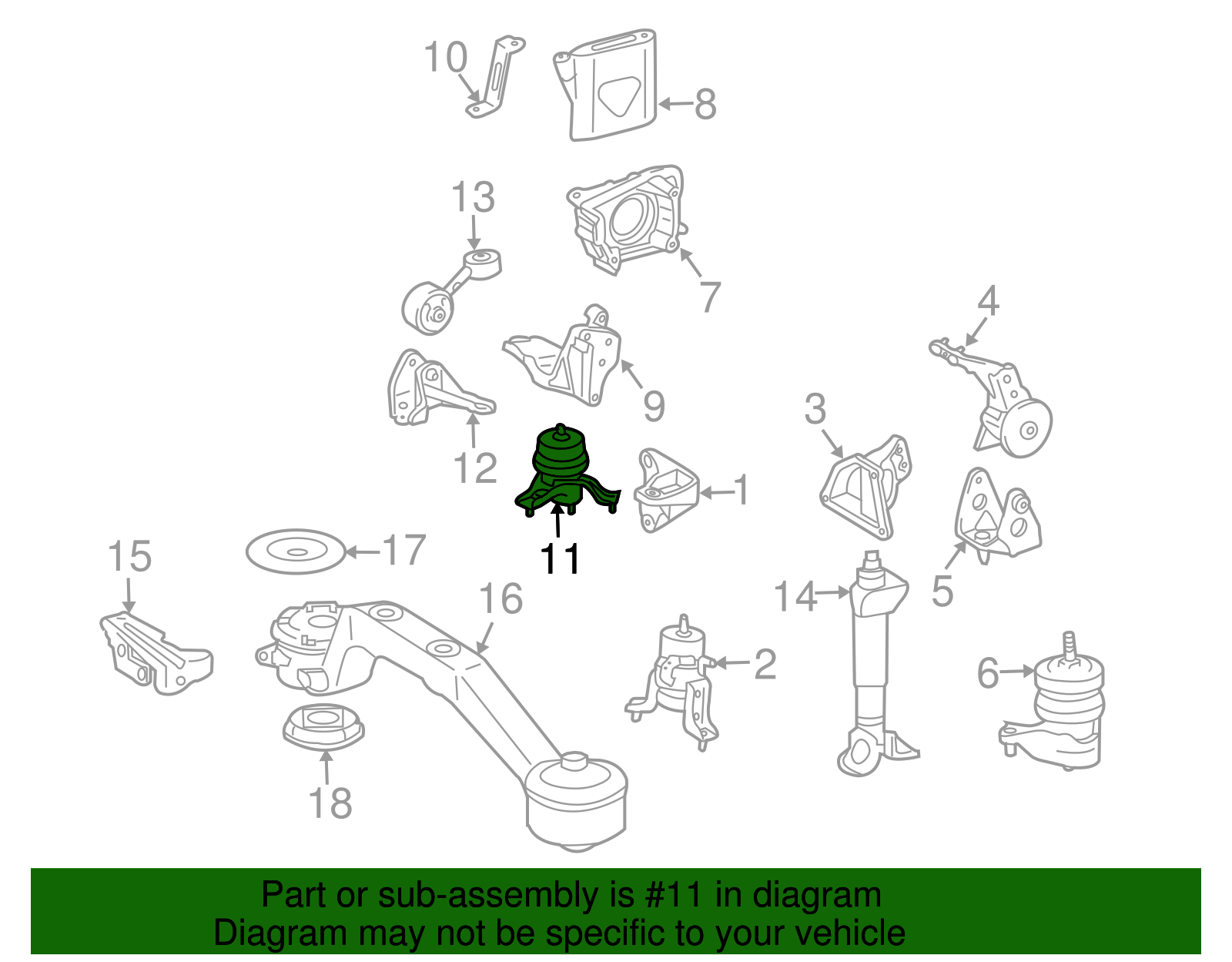 2004-2010 Toyota Highlander Mount Insulator 12362-0A040 | Toyota San ...