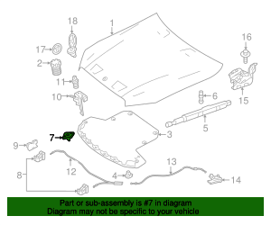 213-880-25-02 - Hood Latch Striker Plate 2018-2023 Mercedes-Benz ...
