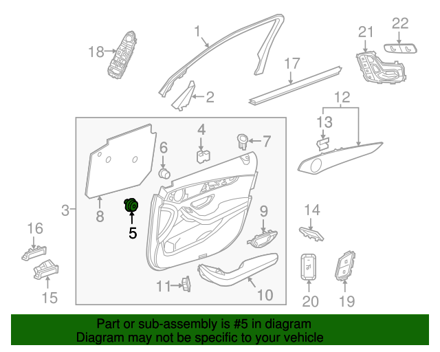 2015-2020 Mercedes-Benz Door Trim Panel Lower Clip 001-991-67-98 | MB ...