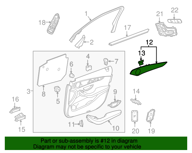 205-720-95-08 - Center Molding 2015-2021 Mercedes-Benz | Mercedes-Benz ...