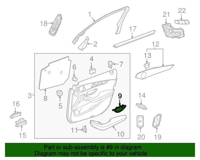 205-760-01-00-9051 - Handle, Inside 2015-2021 Mercedes-Benz | Mercedes ...