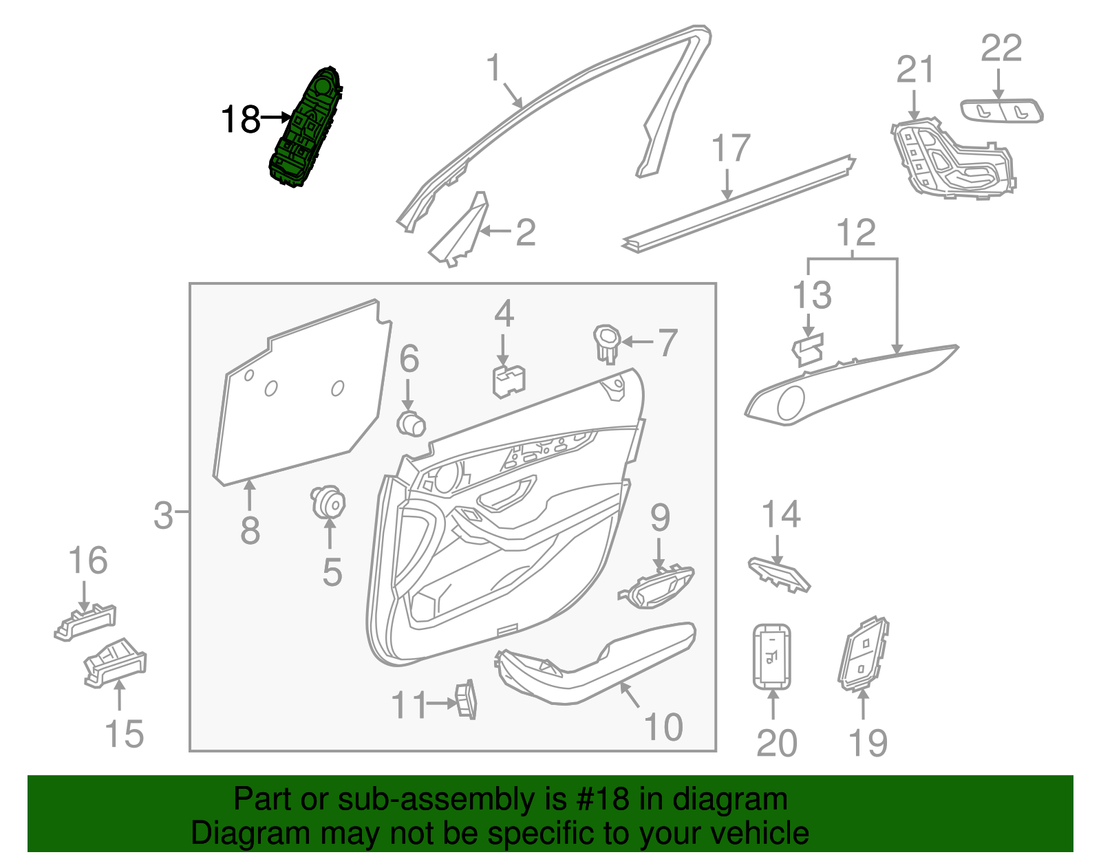 205-905-68-11-64-8R73 - Door Window Switch 2015-2023 Mercedes-Benz ...