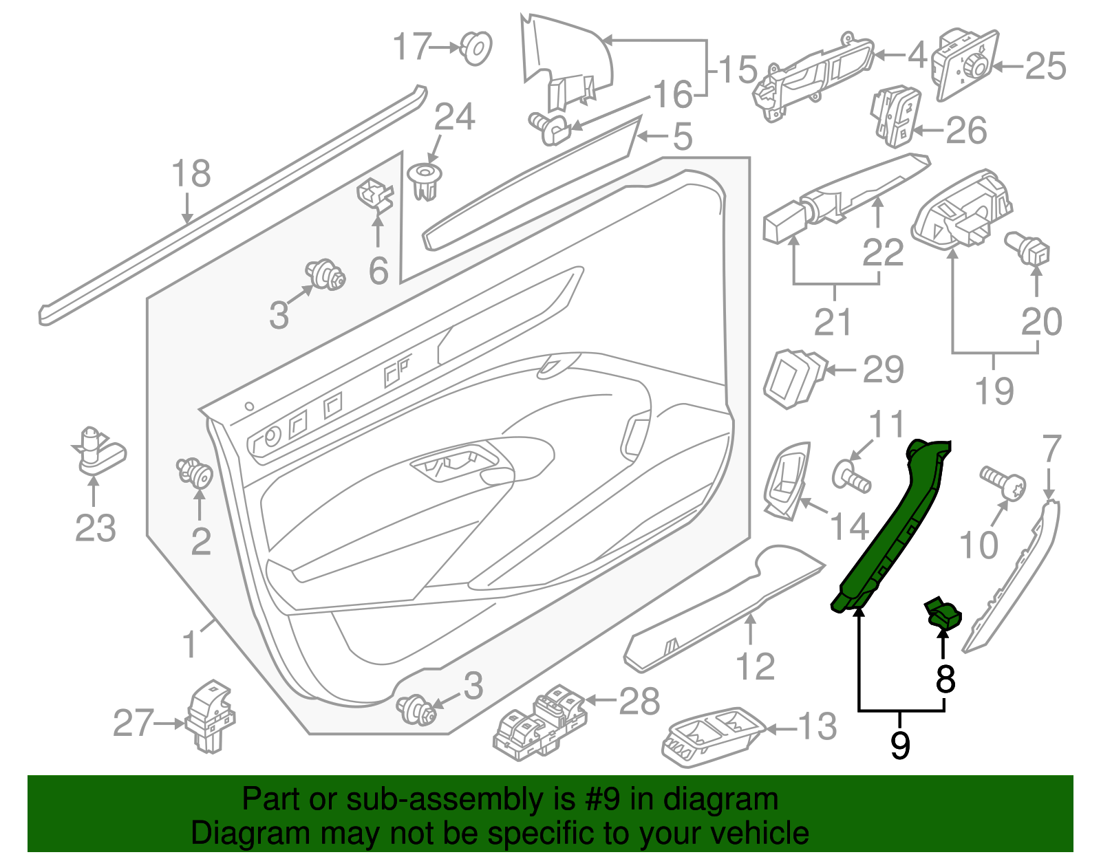 2012 Volkswagen Passat Pull Handle 561-868-187-92W | OEM VW Parts Haus