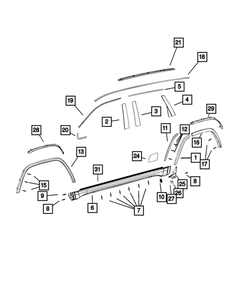 Moldings and Ornamentation for 2022 Jeep Grand Cherokee WK | My Mopar Parts