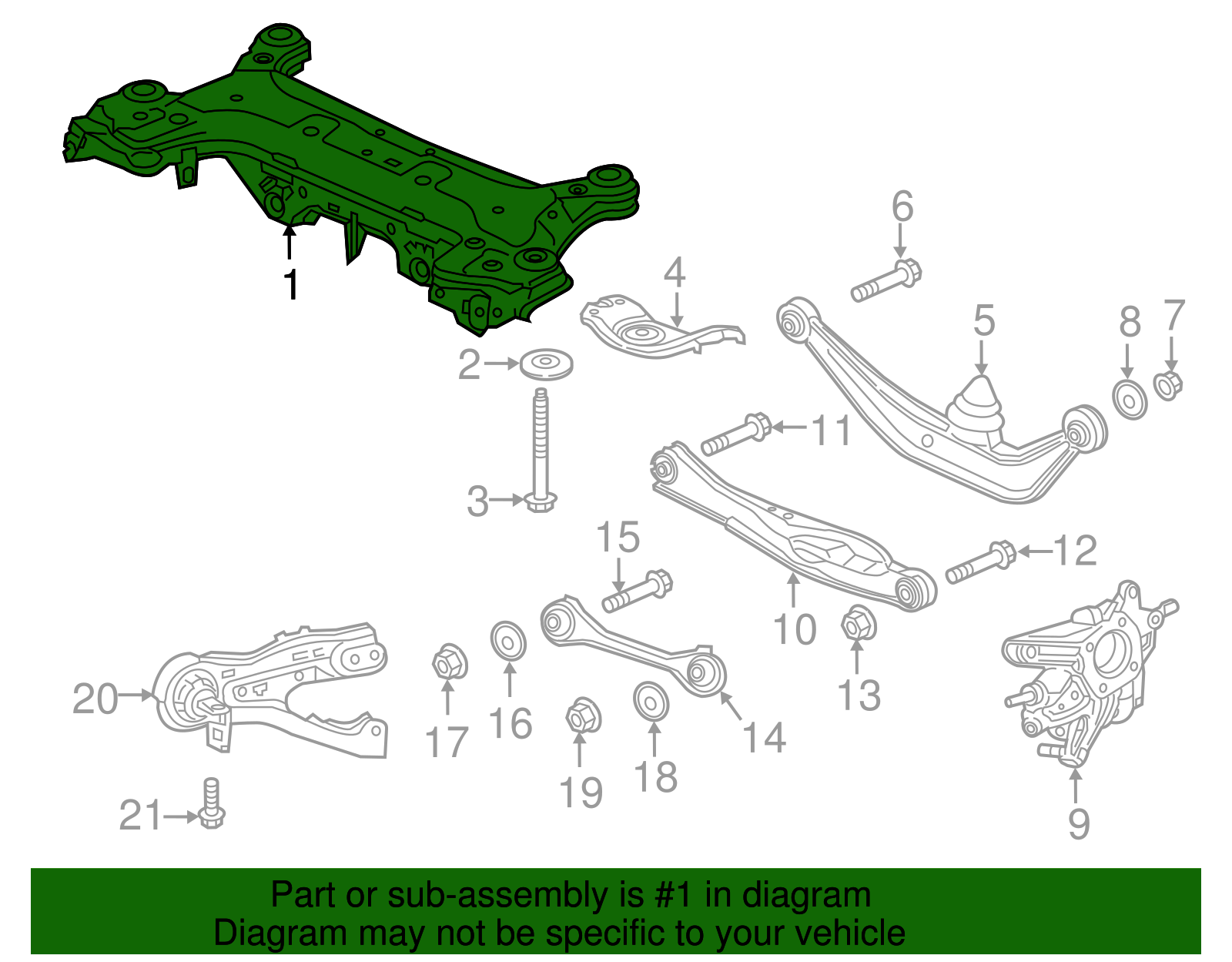 50300-THR-A01 - 2018-2024 Honda Odyssey - Sub-Frame Assembly Rear ...