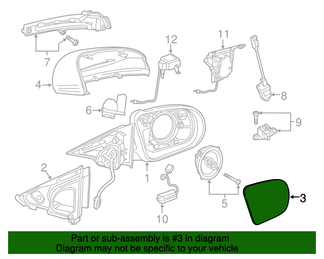 099-810-10-16 - Mirror Glass - Right 2014-2023 Mercedes-Benz | Mercedes ...