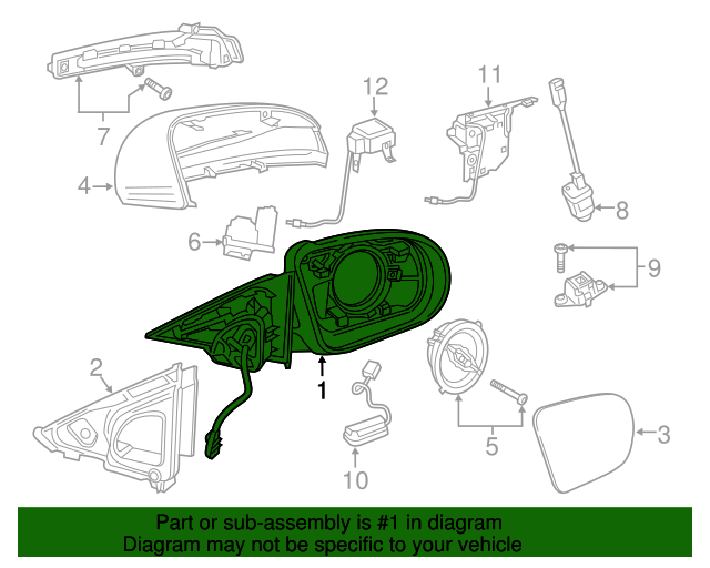 253-810-23-04 - Door Mirror Base 2021-2023 Mercedes-Benz ...