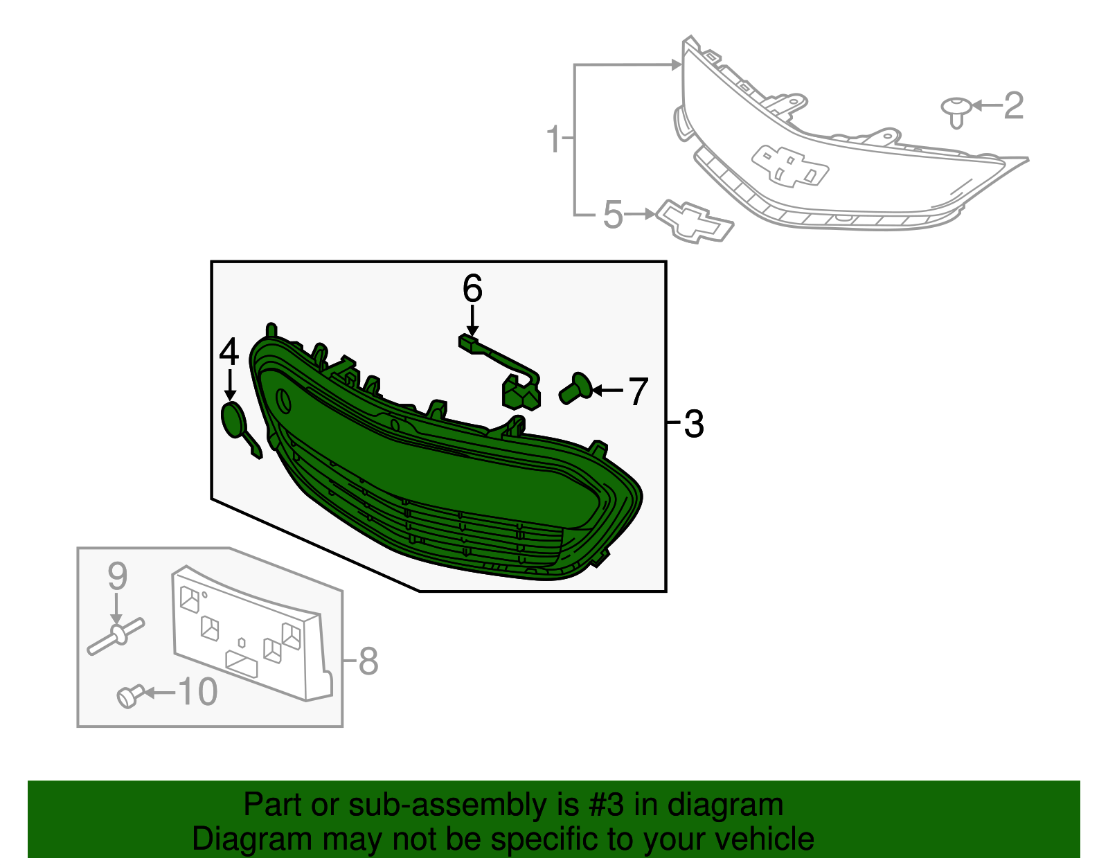 2020-2021 Chevrolet Bolt EV Front Lower Grille 42729652 GM ...