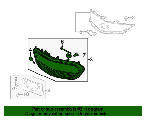 2021 Chevrolet Bolt EV Front Lower Grille 42729654 | GM Parts Center