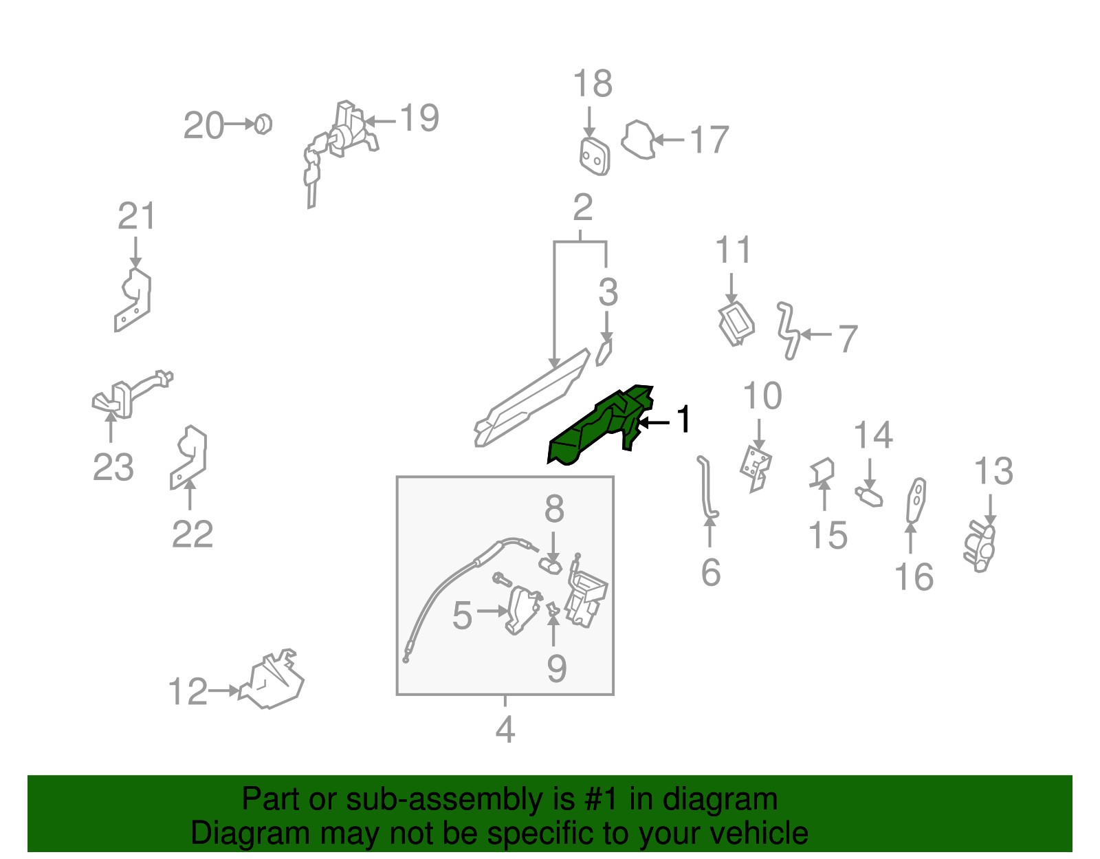80606-JF00F - Handle, Outside 2009-2024 Nissan GT-R | Nissan Parts ...