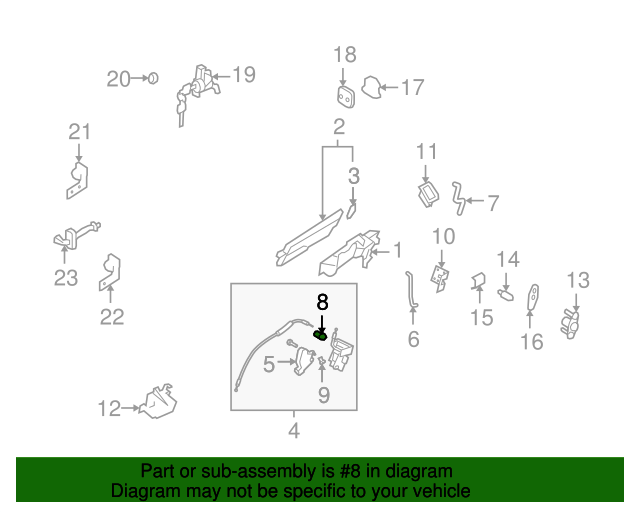 2000-2024 Nissan Lock Rod Holder 80533-AA100 | Nissan Parts Plus