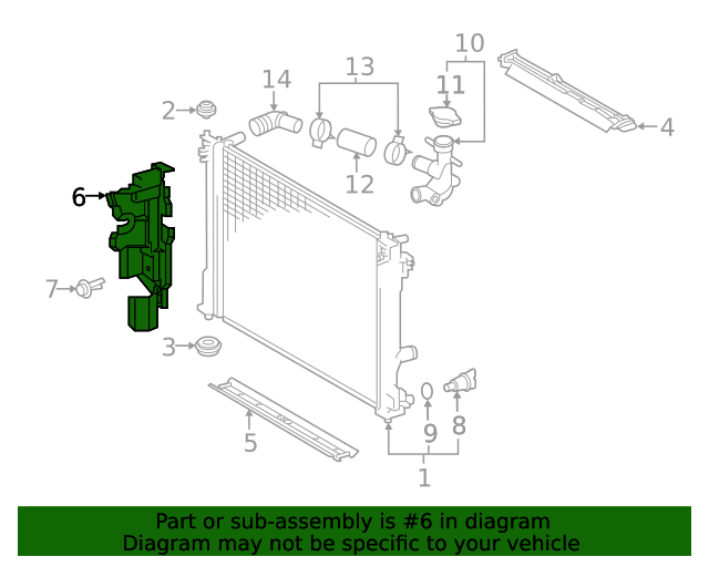 2021-2023 Toyota RAV4 Prime Radiator Support Baffle 16595-25021 | OEM ...