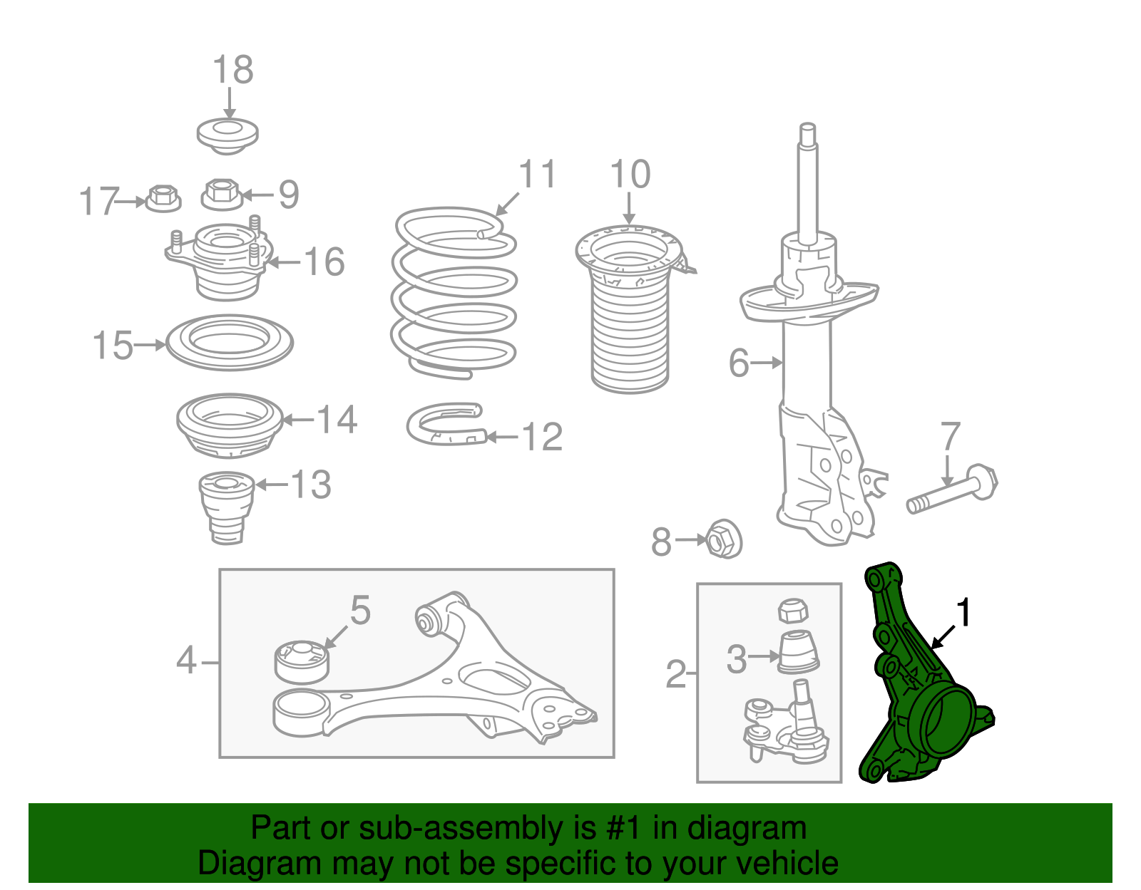 51216-TR7-A10 - 2012 Honda Civic - Knuckle L Front | Genuine Honda Parts