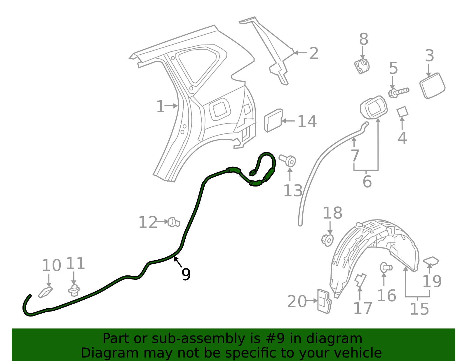 74411-TLA-A01 - Cable Fuel Lid Opener - 2017-2020 Honda CR-V | Genuine ...