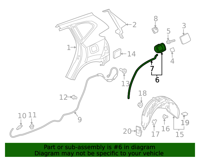 74480-TLA-A00 - Fuel Pocket 2017-2022 Honda CR-V | Honda Parts Online