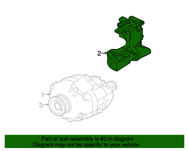 2003-2012 Mitsubishi Alternator Mount Bracket 1801A007 | QuirkParts