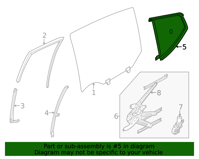 82221-5EF0A - Fixed Glass 2020-2024 Nissan Versa | Nissan Parts ...