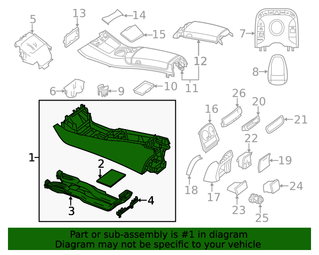 222-680-99-06-9J54 - Console Assembly 2018-2021 Mercedes-Benz ...