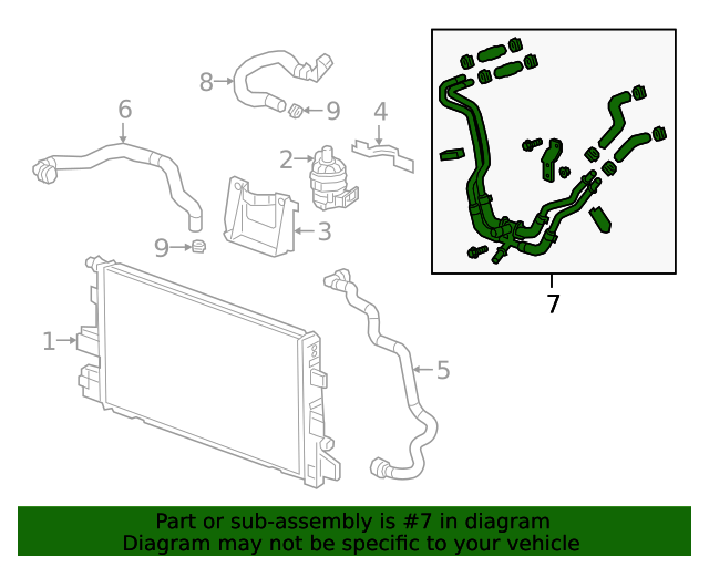 12698812 - Turbocharger Intercooler Coolant Hose - 2019-2020 Cadillac ...