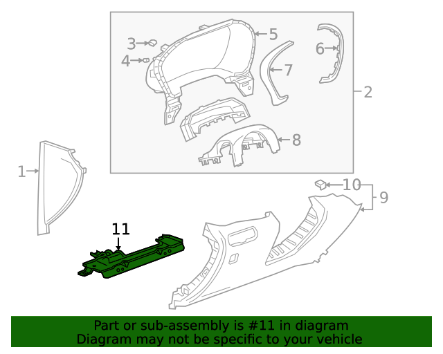 2017-2024 GM Instrument Panel Knee Bolster Deflector 84782119 | Auto ...