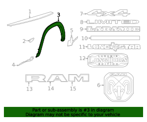 2019-2020 Ram Wheel Flare - Driver's Side (LH) 6MS43TZZAB | TascaParts.com