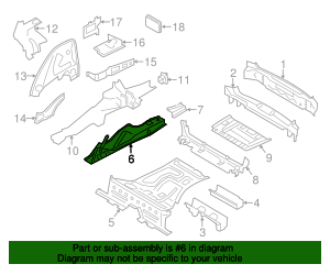 41-11-7-267-351 - Floor Side Rail - 2011-2018 BMW | BMWPartsHub