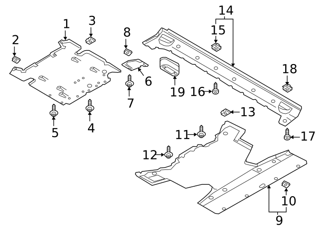 2019-2024 Audi Center Shield 4KE-825-311-C | European OEM Parts Direct