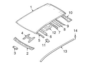 73853-1AA0A - Roof Molding - 2009-2014 Nissan Murano | Nissan OEM Parts ...