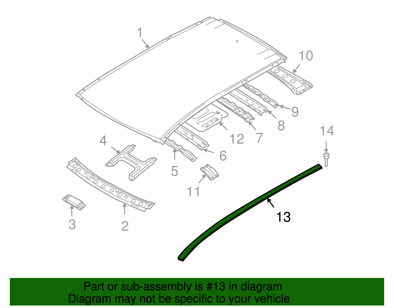 73853-1AA0A - Roof Molding - 2009-2014 Nissan Murano | Nissan OEM Parts ...