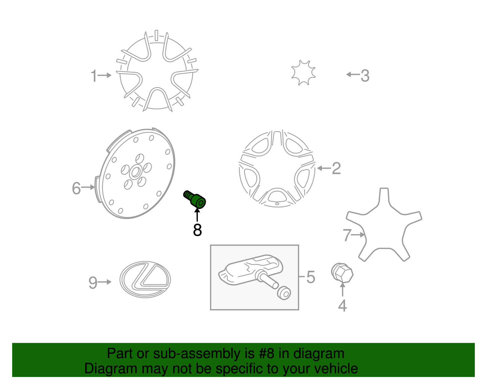 2002-2010 Lexus SC430 Wheel Cover Bolt 42627-24010 | Retail Performance ...