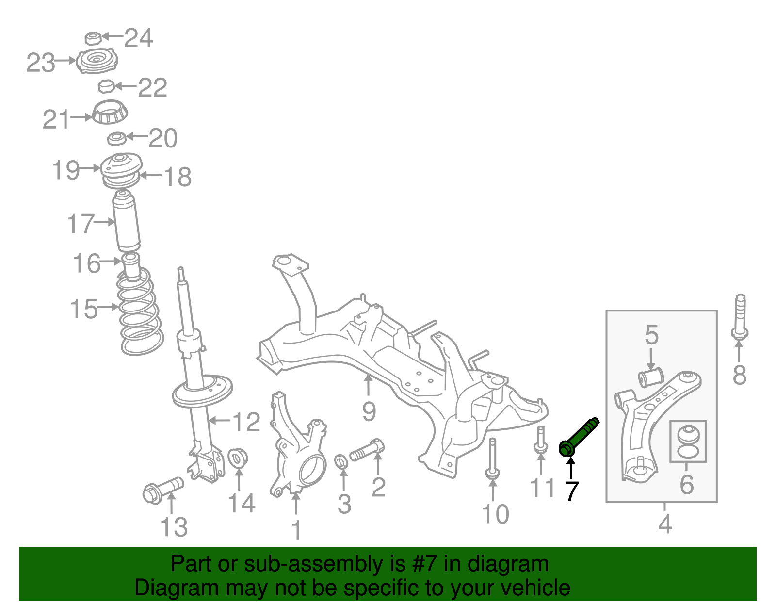2007-2013 Suzuki SX4 | 2007-2013 Suzuki SX4 - Lower Control Arm Bolt ...