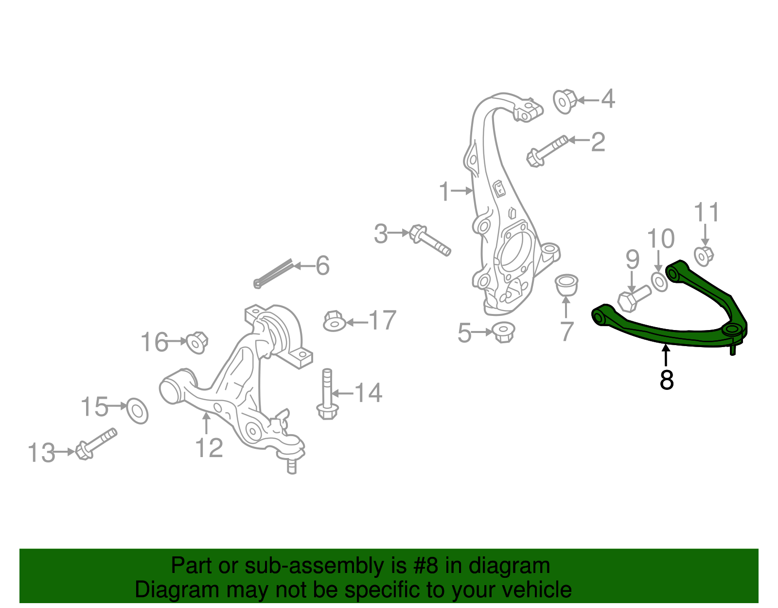 54524-1MA0A - Upper Control Arm 2011-2019 Infiniti | INFINITI Parts ...