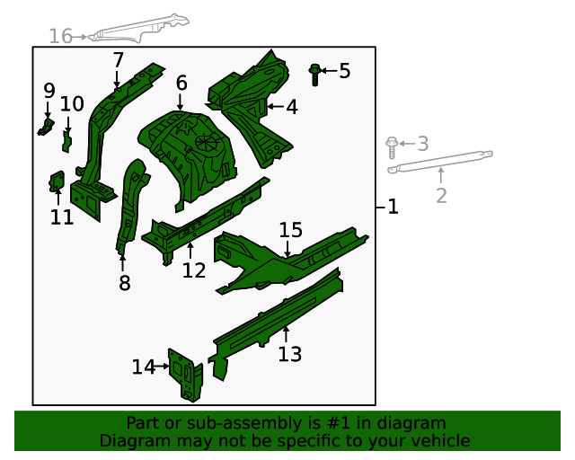 2020-2021 Genesis G90 Panel Complete Fender Apron Right-hand 64600 ...