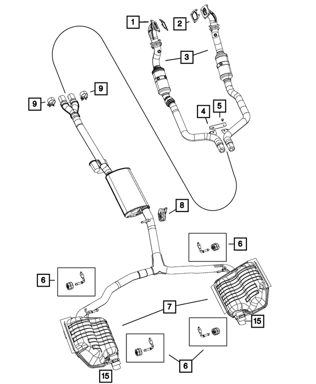 2012-2020 Mopar Front Pipe And Converter, Right 68038396AH | Mopar Estores