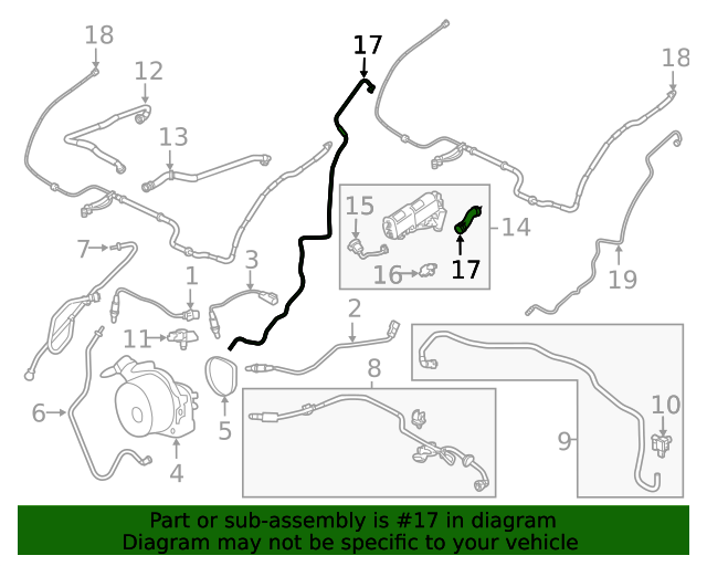 Genuine Vapor Hose for 2017-2023 Land Rover | Land Rover Part# LR089869 ...