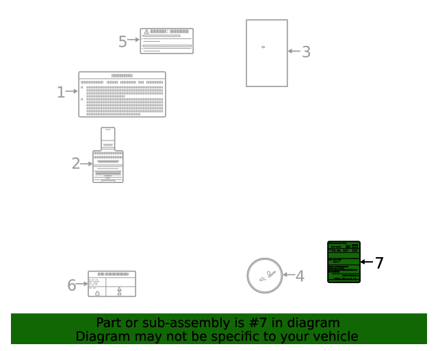 2021-2024 Nissan Kicks Tire Info Label 99090-5R00A | Parts for Nissans