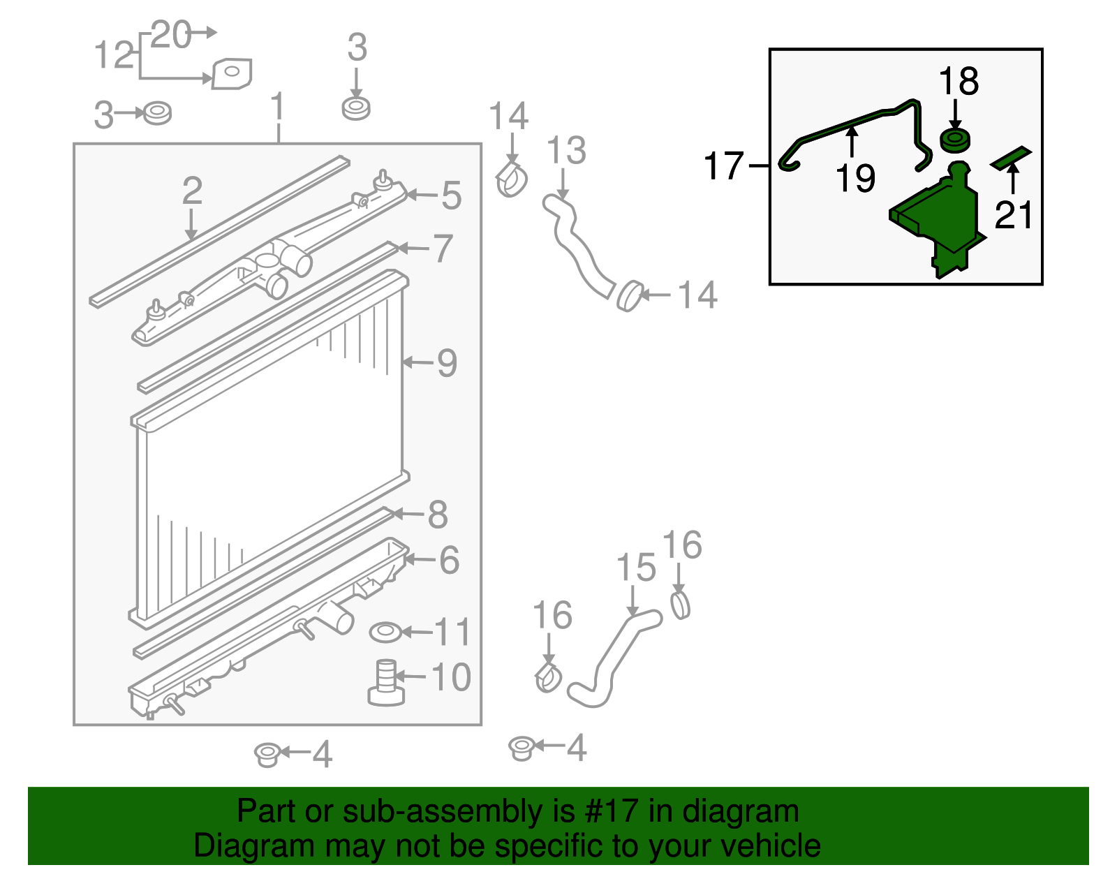 2009-2014 Nissan Cube Reservoir Assembly 21710-1FA0A | My Nissan Part