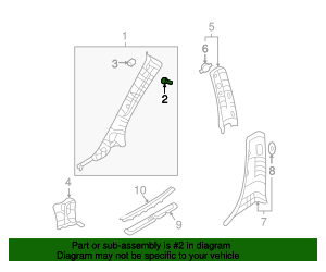 2004-2016 Kia Windshield Pillar Trim Clip 85849-3B000 | TascaParts.com