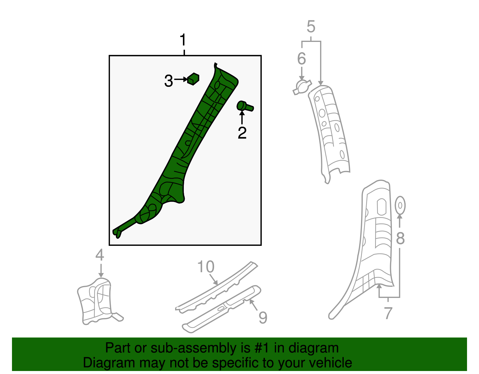 85820-4D100QW - Windshield Pillar Trim 2006-2014 Kia Sedona | Kia.Parts ...