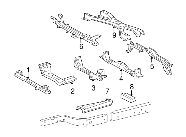 2005-2014 Toyota Tacoma Cross-Member Brace 51403-04010 | Toyota Parts ...