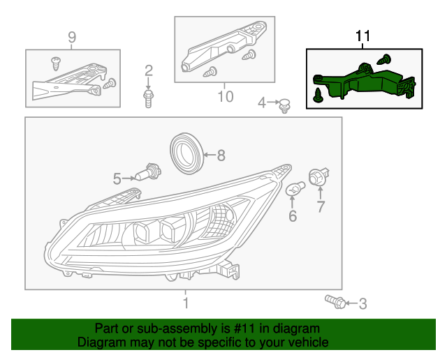 2013-2015 Honda Accord Headlight Bracket 06150-T2A-A21 | OEM Parts Online