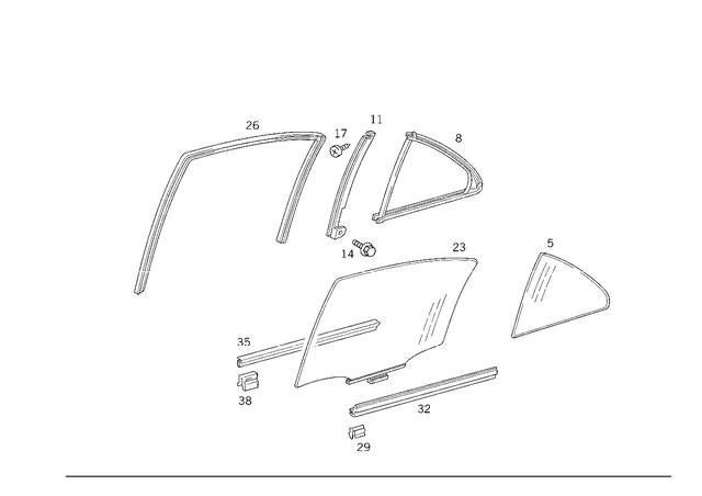 1994-2002 Mercedes-Benz Window Guide Rail 210-735-02-25 | MB OEM Parts