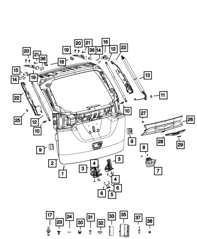 68615487AA - License Lamp Applique - 2022-2025 Chrysler Voyager | World ...