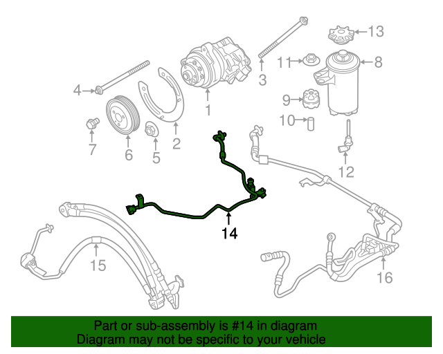Genuine BMW 32-41-6-782-380 | Power Steering Pressure Hose | FREE ...