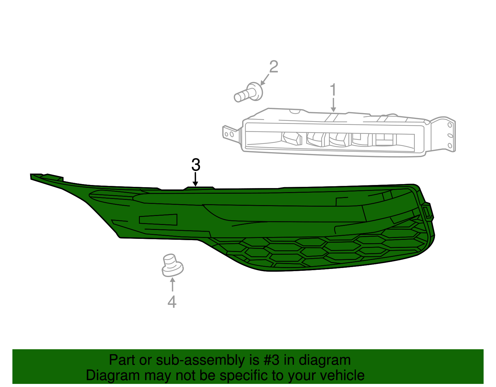 71112-T2F-A61 - Garnish L Front Fog Light - 2016 2017 Honda Accord ...