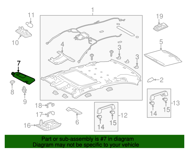 2013-2015 Lexus Sun-Visor 74310-30B90-A0 | OEM Parts Online